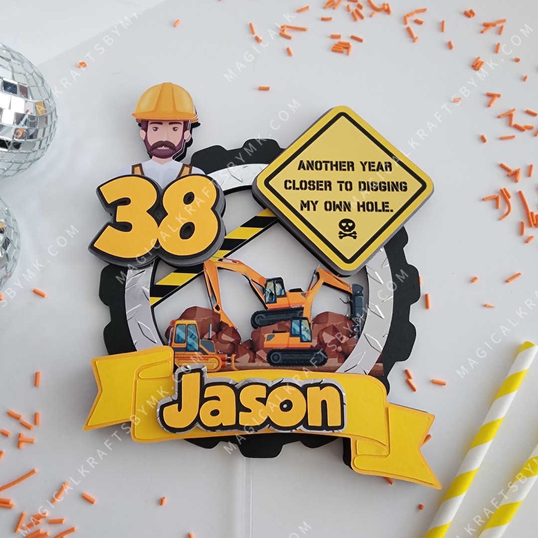 Heavy Equipment Operator Cake Topper: 3D (customize) Opt. Lights/shaker ...