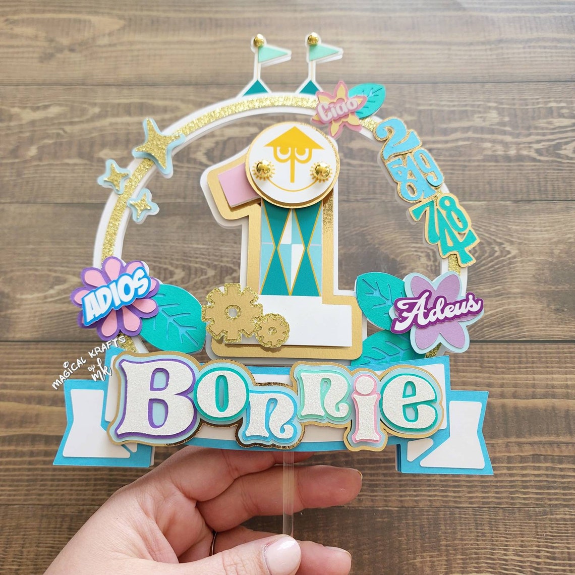 Small World Cake Topper: 3D customize Colors - Etsy