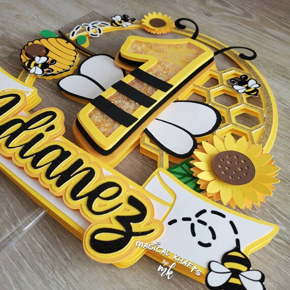 Party Supplies Queen Bee Cake Topper Customize Wording 3D Paper & Party ...