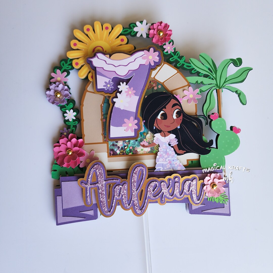 Isabela Cake Topper: Opt. Shaker (customize Colors, Name) - Etsy