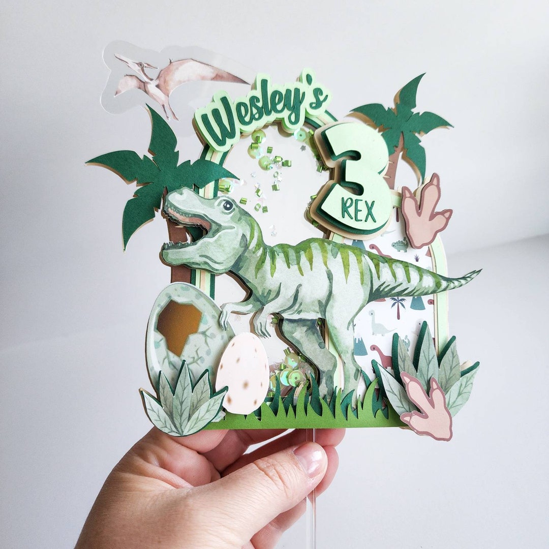 Rex Cake Topper: 3d/opt Shaker(customize Age/name) - Etsy
