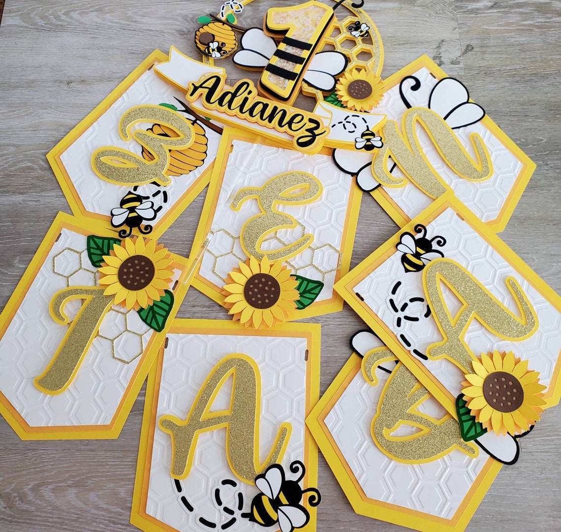 Honey Bee Banner: 3D customize - Etsy