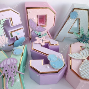 Pastel Mermaid 3D Letters (customize) 7" Cardstock Letters - Etsy