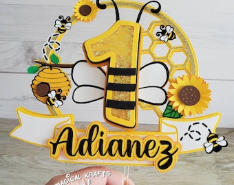 Queen Bee Cake Topper: 3D customize Wording - Etsy