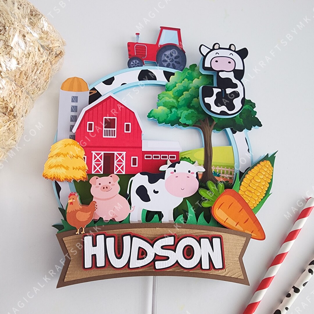 Lil' Farmer Cake Topper: 3D (customize) - Etsy