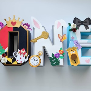 Wonderland 3D Letters (customize) 7" Cardstock Letters - Etsy