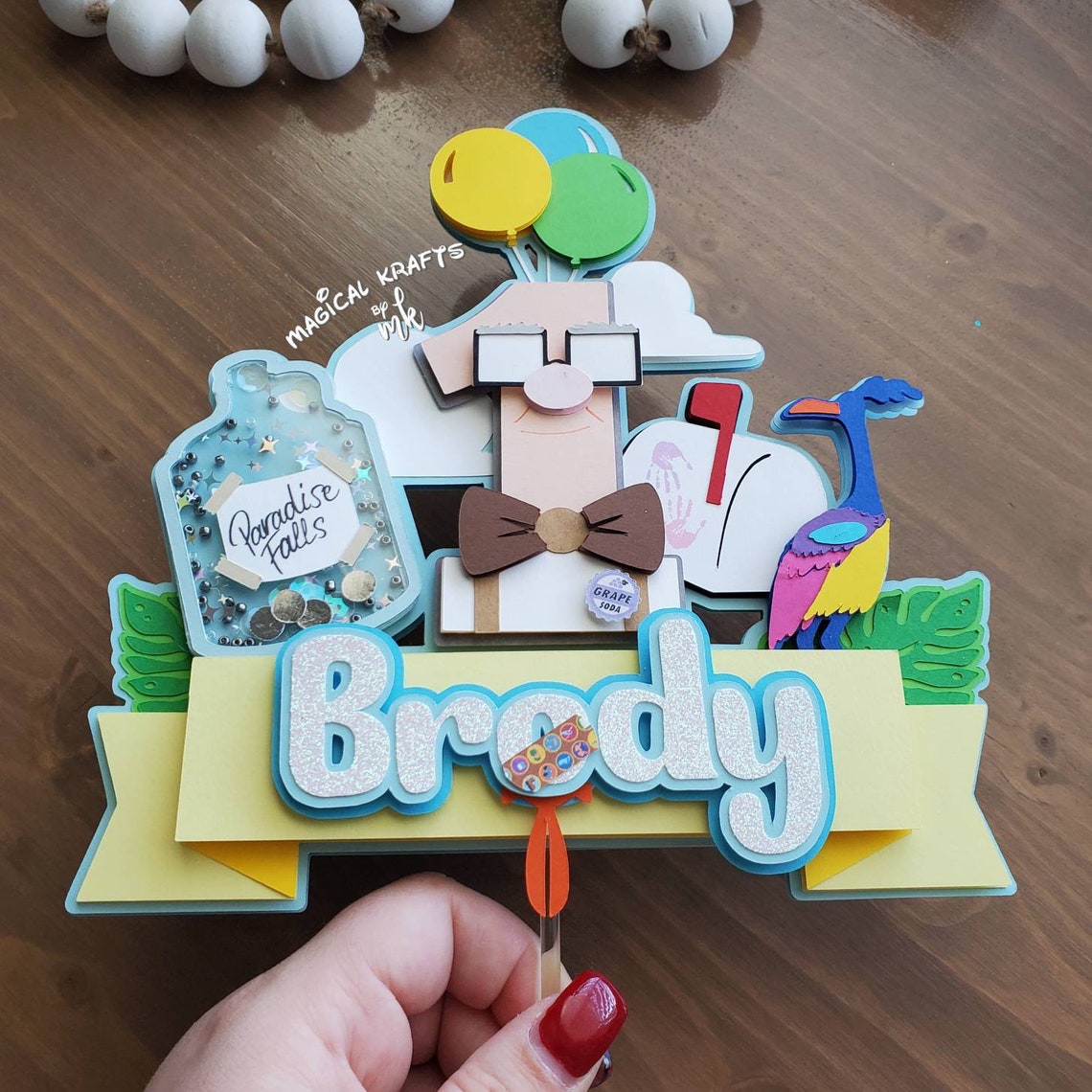 Up Cake Topper: 3d/opt. Shaker (customize) - Etsy