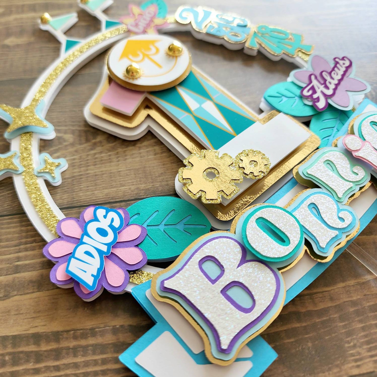 Small World Cake Topper: 3D customize Colors - Etsy