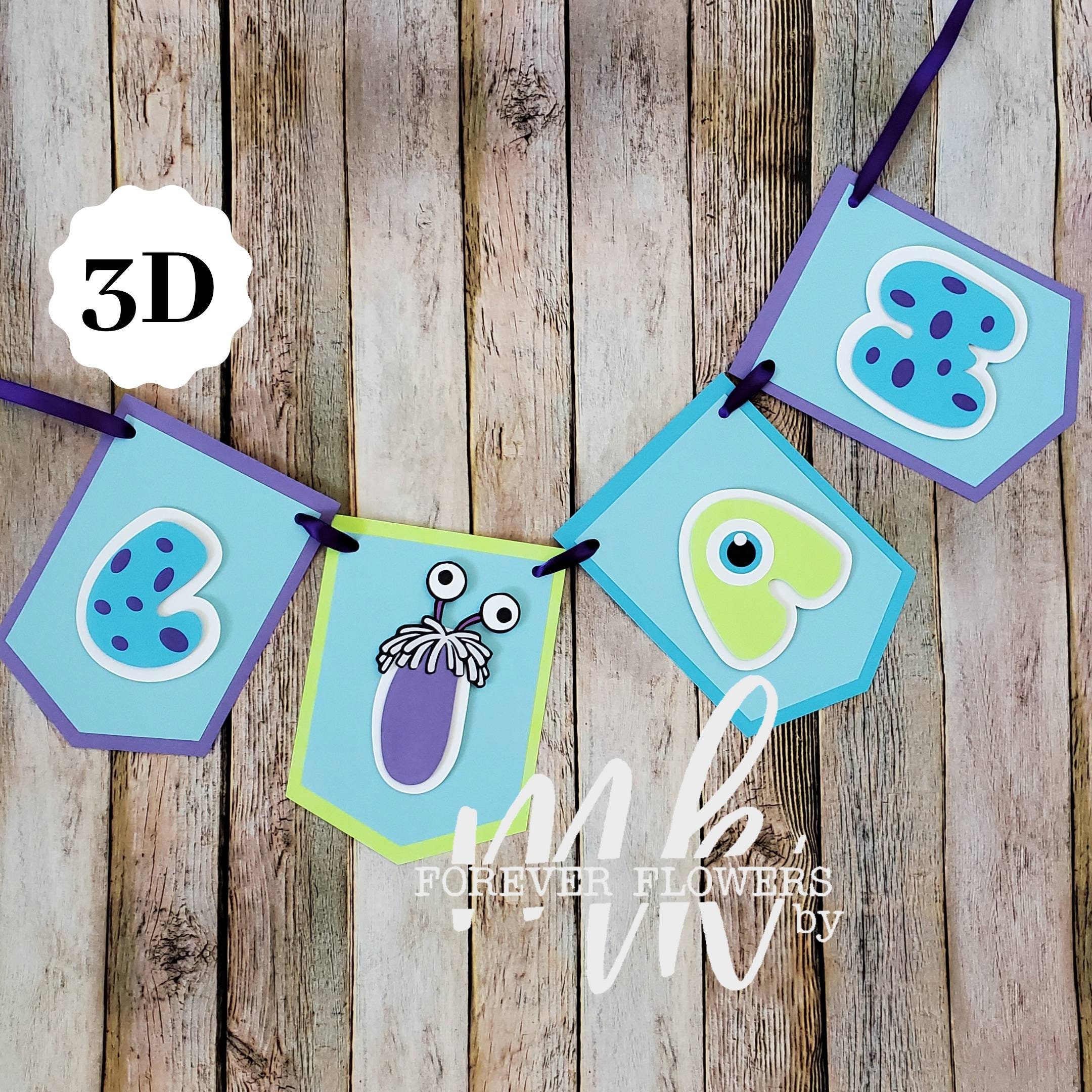 Monsters Inc Banner: 3D customize | Etsy