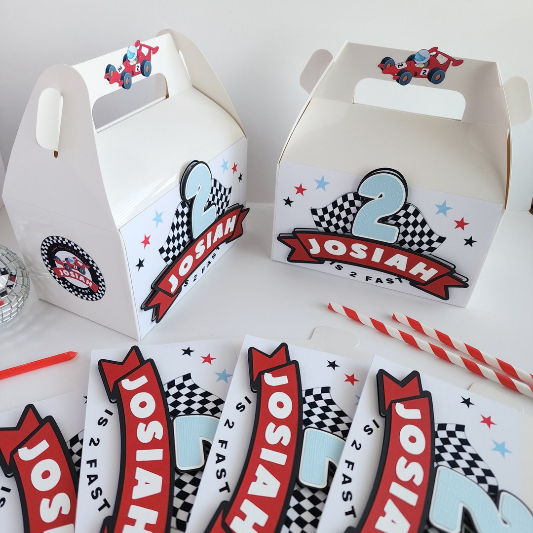Race Car Favor Boxes: 3D (customize Colors, Age and Name) - Etsy