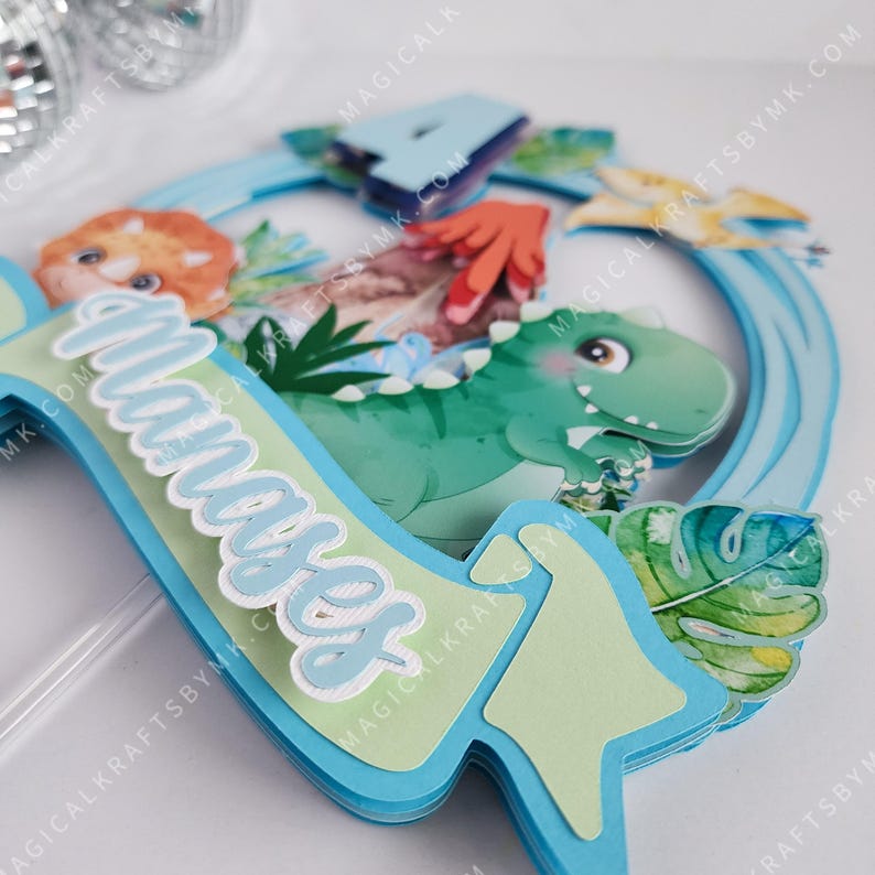 Baby Dinosaur (blue) Cake Topper: 3D (customize) - Etsy