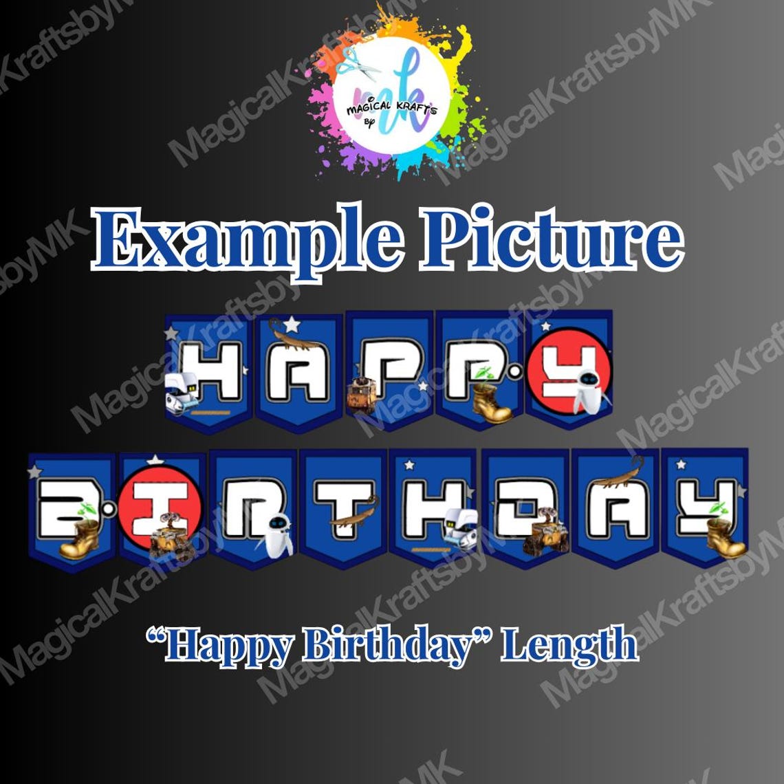 Wall-e Banner: 3D (customize) - Etsy