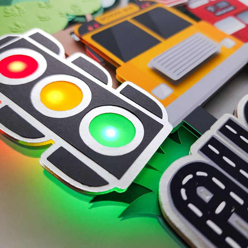 Bus Traffic Cake Topper: 3d/opt. Lights in Stoplight - Etsy