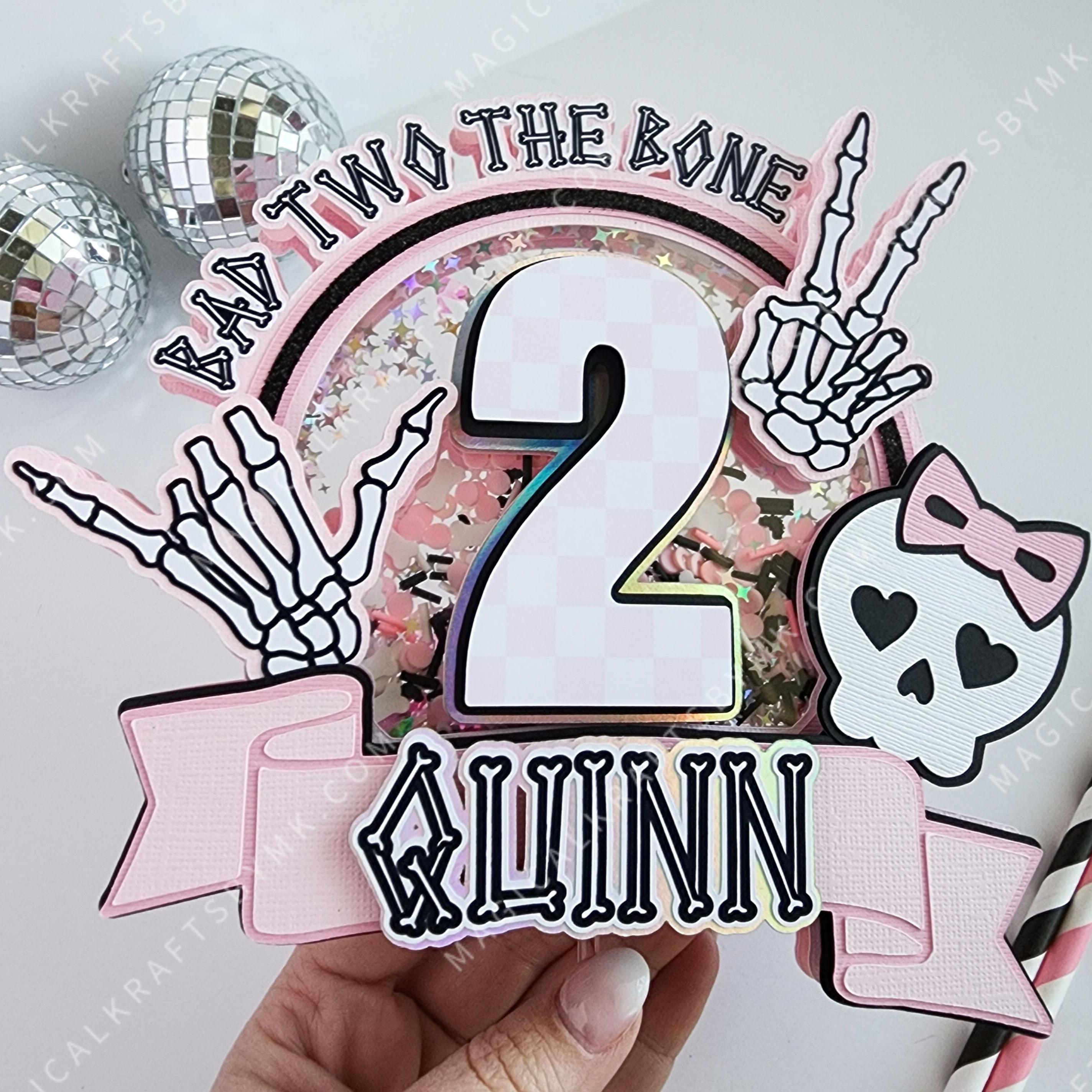 Bad TWO the Bone Cake Topper: 3D (customize Age/name) - Etsy