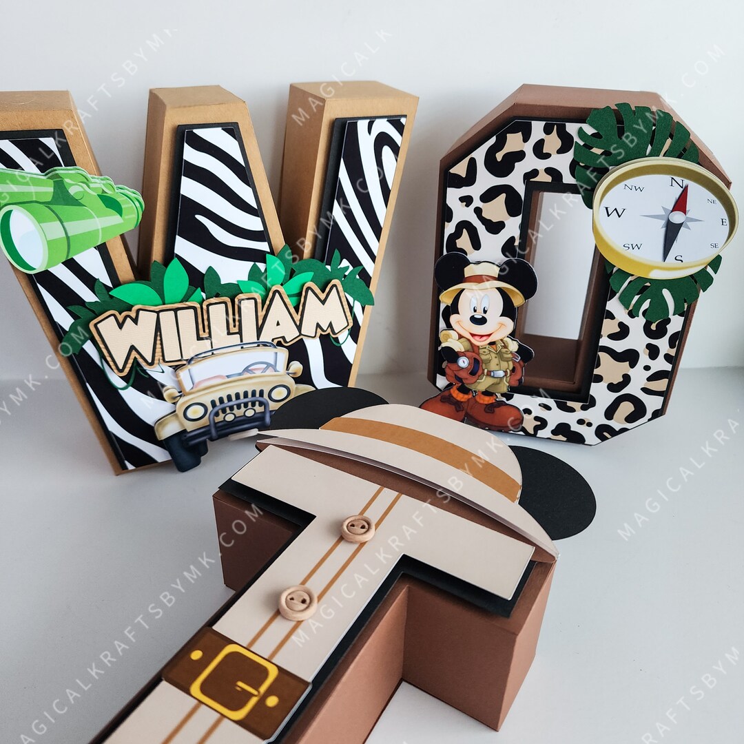 Safari Mouse 3D Letters (customize) 7" Cardstock Letters - Etsy