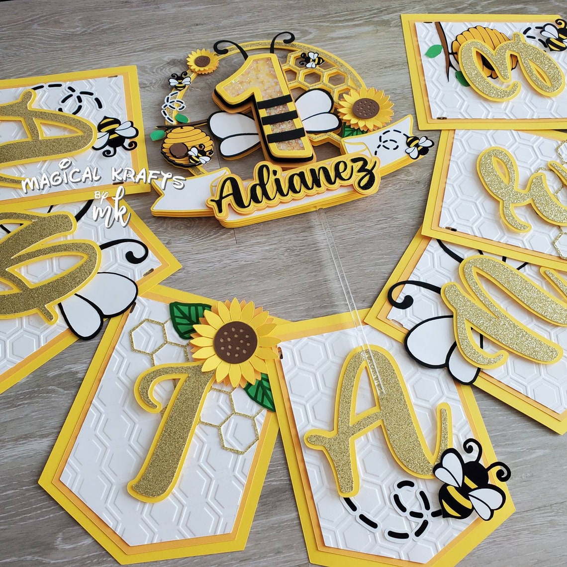 Honey Bee Banner: 3D customize - Etsy
