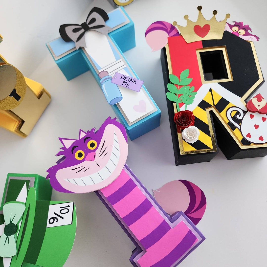 Wonderland 3D Letters (customize) 7" Cardstock Letters - Etsy
