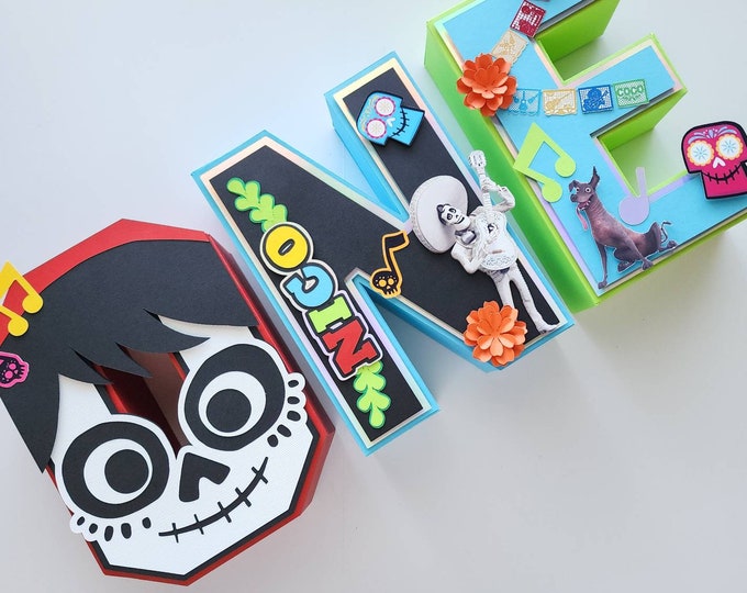 Coco 3D Letters customize 7 Cardstock Letters - Etsy