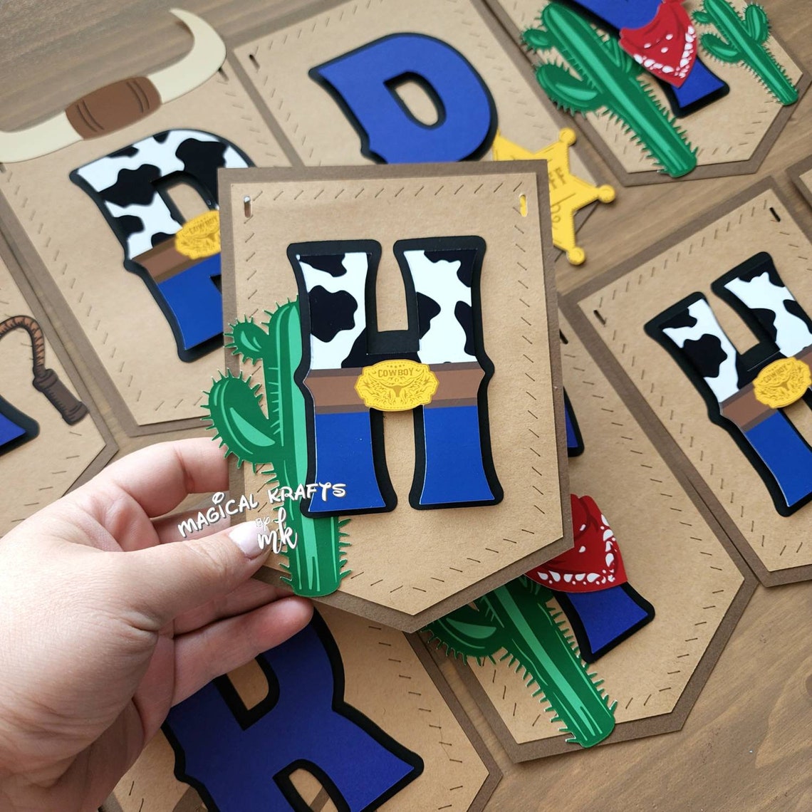 Cowboy Banner: 3D (customize) - Etsy