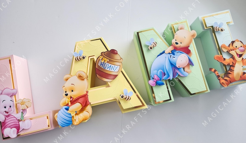 Hundred Acre Woods 3D Letters (customize) 7" Cardstock Letters - Etsy