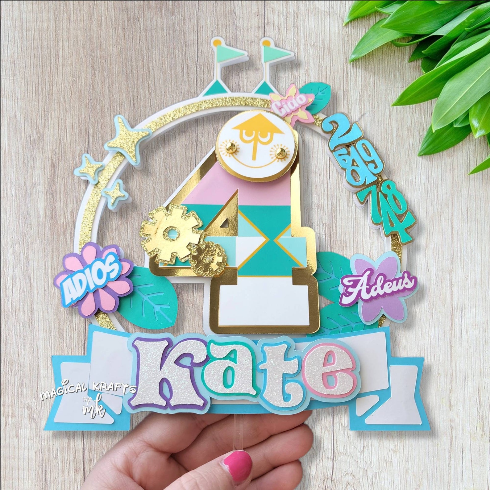 Small World Cake Topper: 3D customize Colors - Etsy