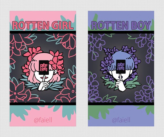 Rotten Girl and Boy Fujo/fudan Pin - Etsy