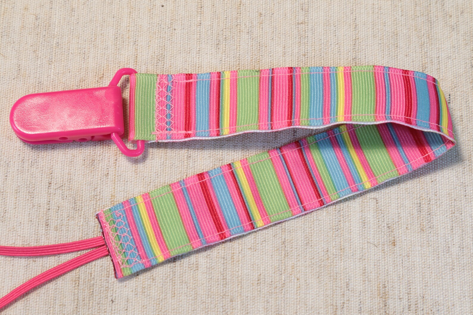 Simple Patterned Ribbon Pacifier Clip: Polka Dot, Chevron, Stripes - Etsy