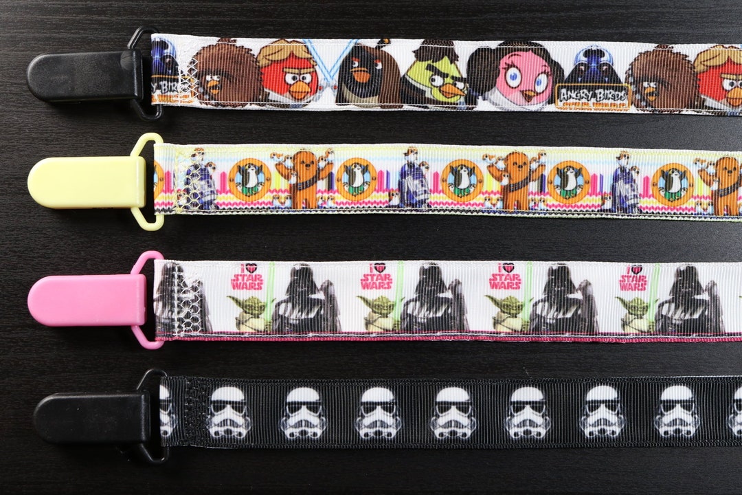 Pacifier Clip: Star Wars Luke Vader Yoda Leia Han C3PO R2D2 Angry Bird ...