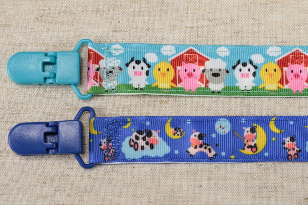 Pacifier Clip: Farm Animals - Cow Jumping the Moon | Boys & Girls ...