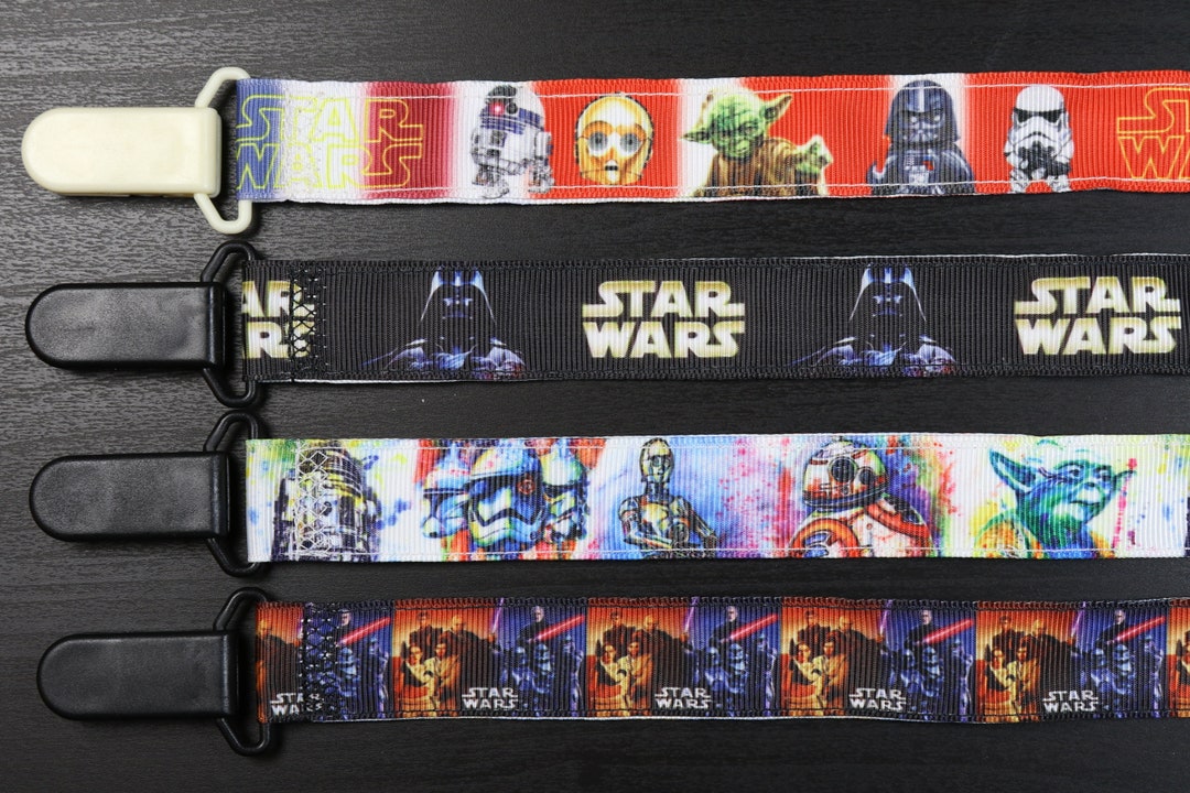 Pacifier Clip: Star Wars - Darth Vader Yoda R2D2 C3PO BB-8 Troopers ...