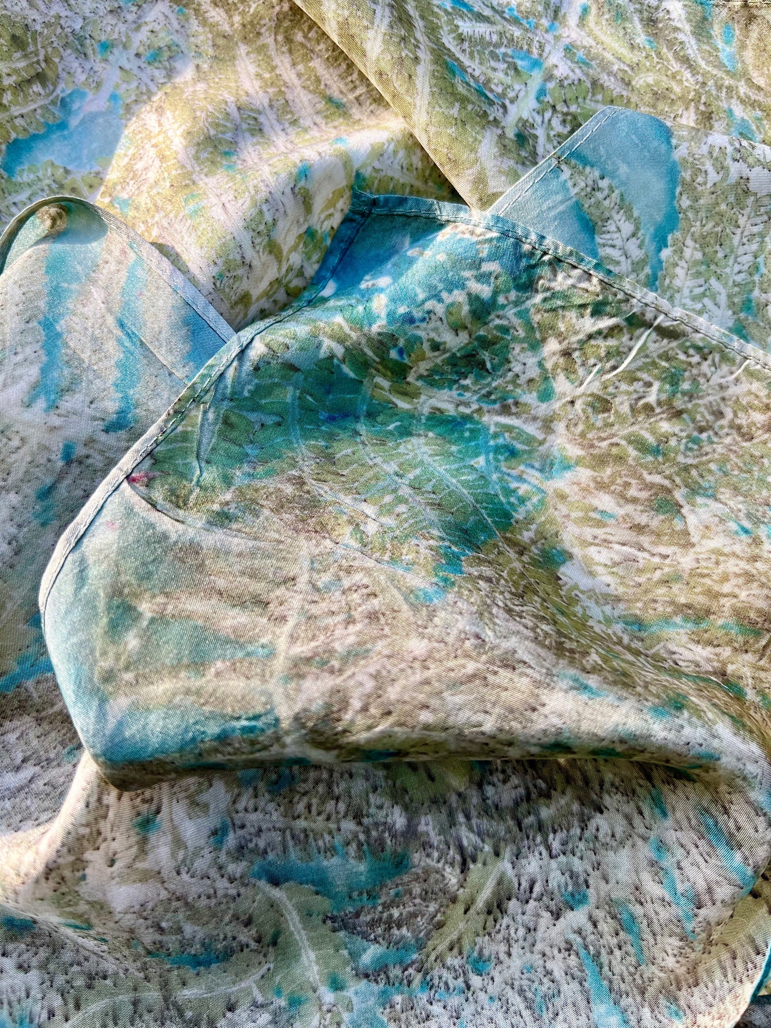 The Fern Coat Ecoprinted Silk Scarf Botanical Print Fabric Nature ...
