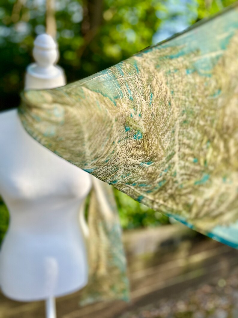 The Fern Coat Ecoprinted Silk Scarf Botanical Print Fabric Nature ...