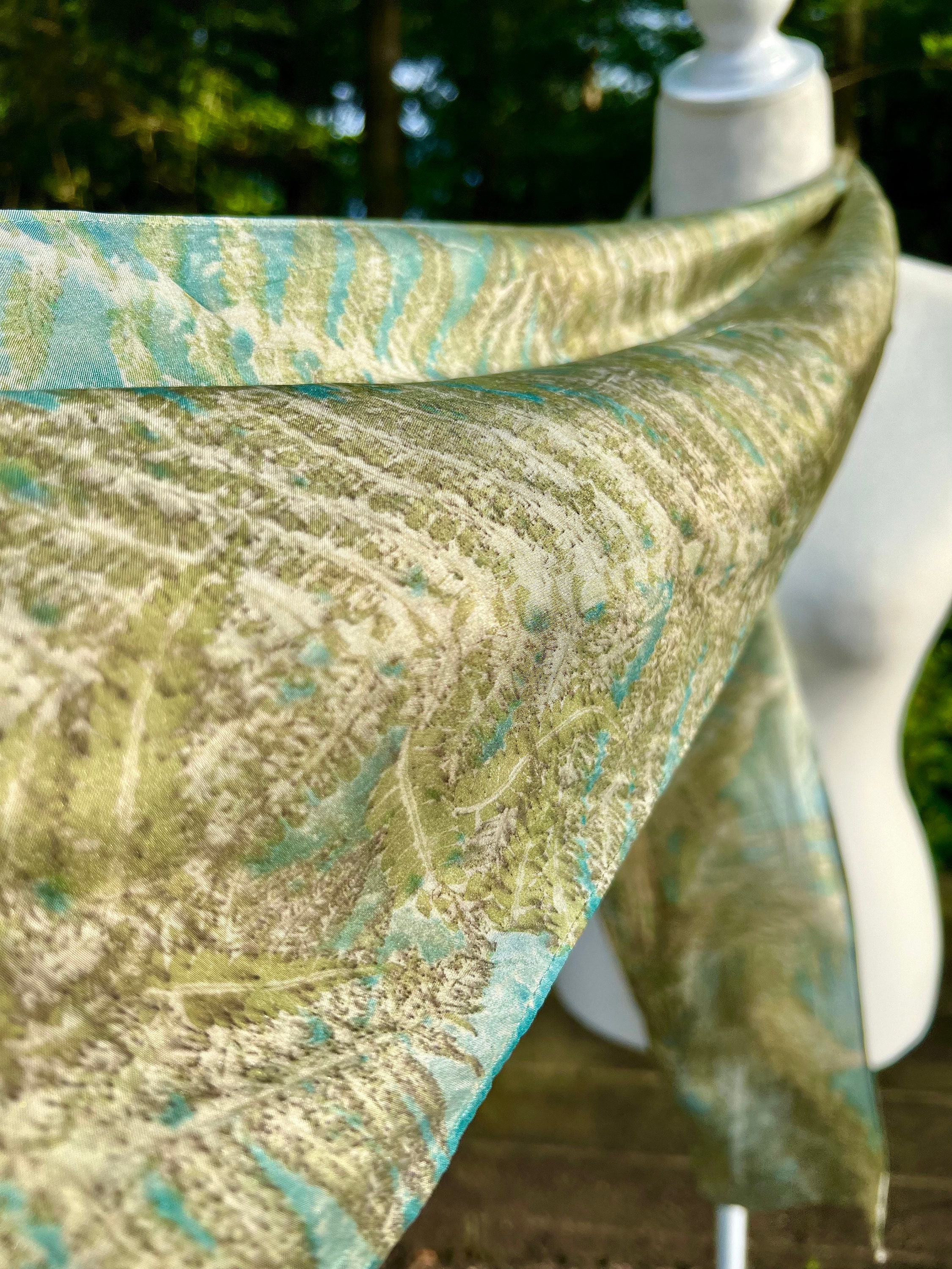 The Fern Coat Ecoprinted Silk Scarf Botanical Print Fabric Nature ...