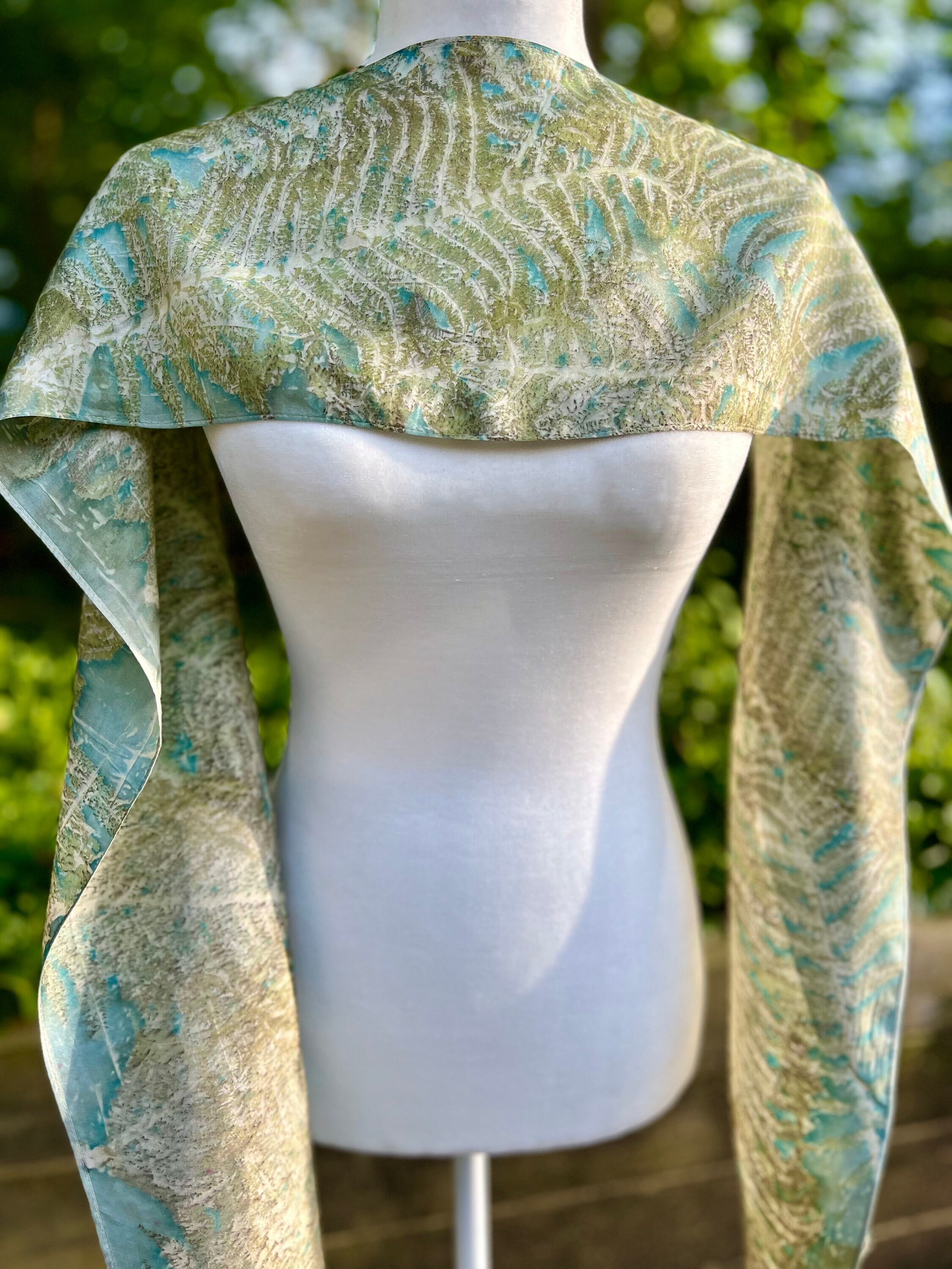 The Fern Coat Ecoprinted Silk Scarf Botanical Print Fabric Nature ...