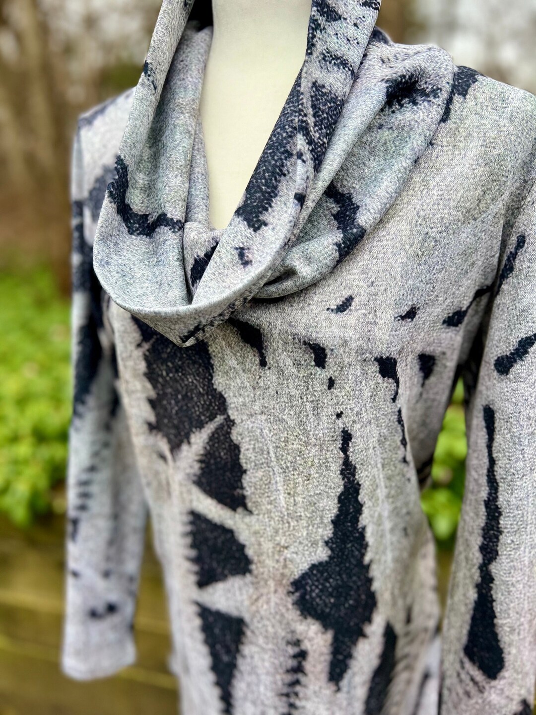 Monochromatic Ferns Women's Sweater Tunic Botanical Print Clothing ...