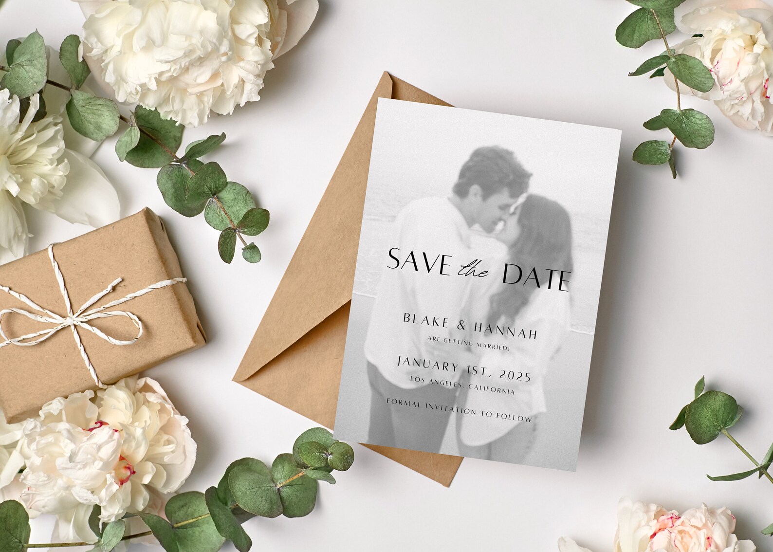 Minimalist Save the Date Template, Boho Save the Date Invite, Simple ...