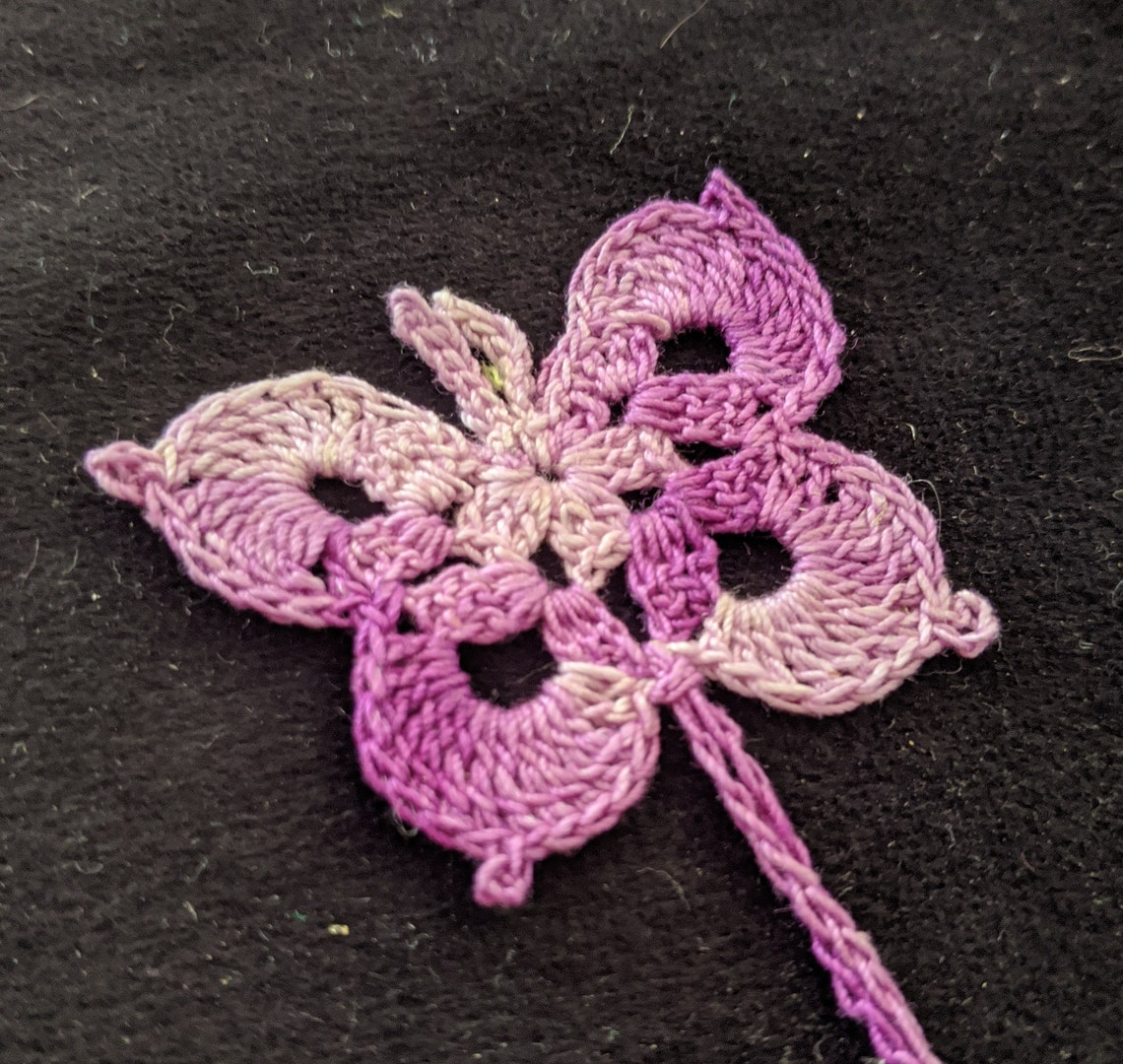 Purple Crochet Lace Butterfly Bookmark - Etsy