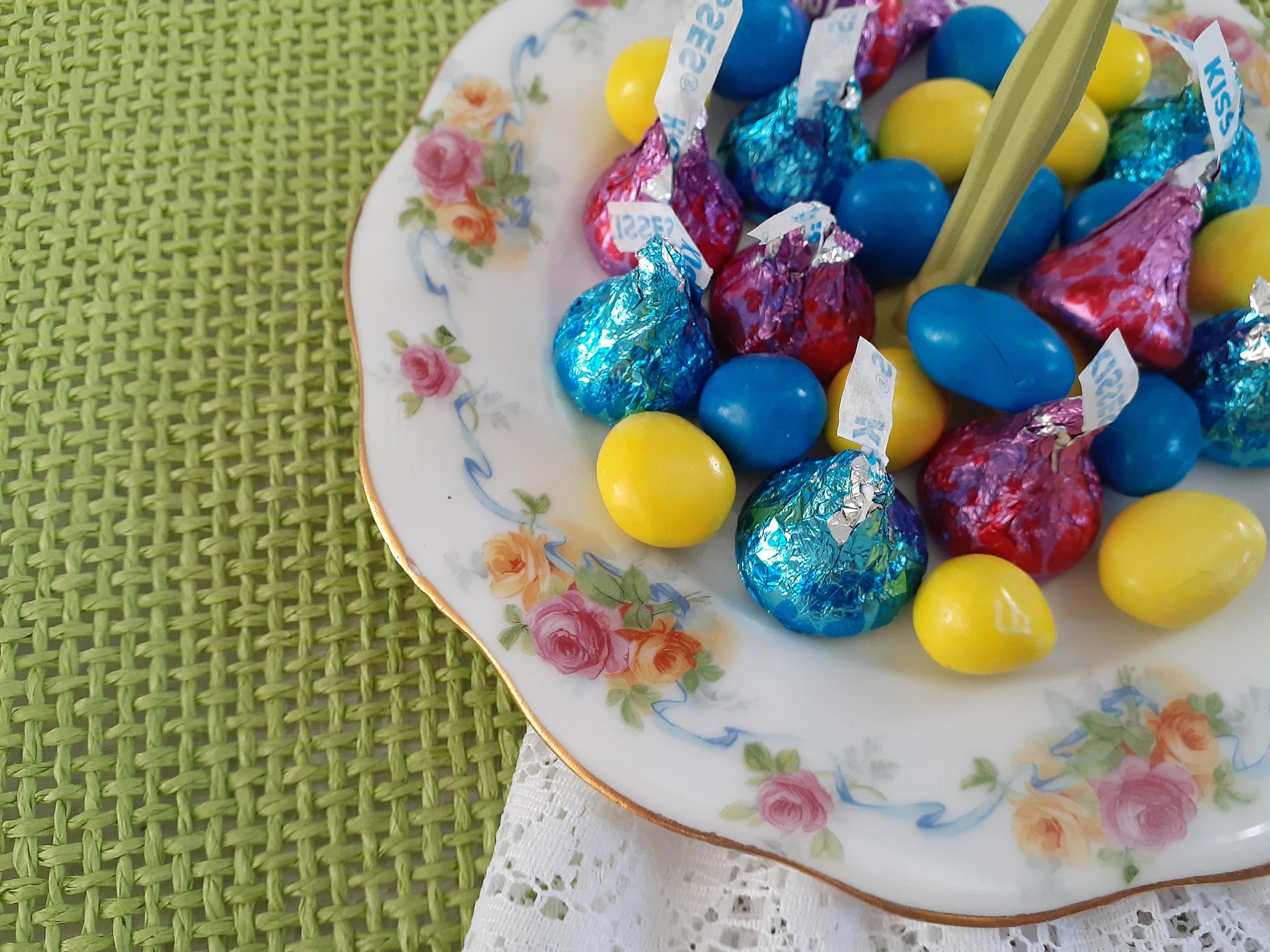 Vintage Small Tidbit Plate White With Colorful Flowers and Gold Edge by ...
