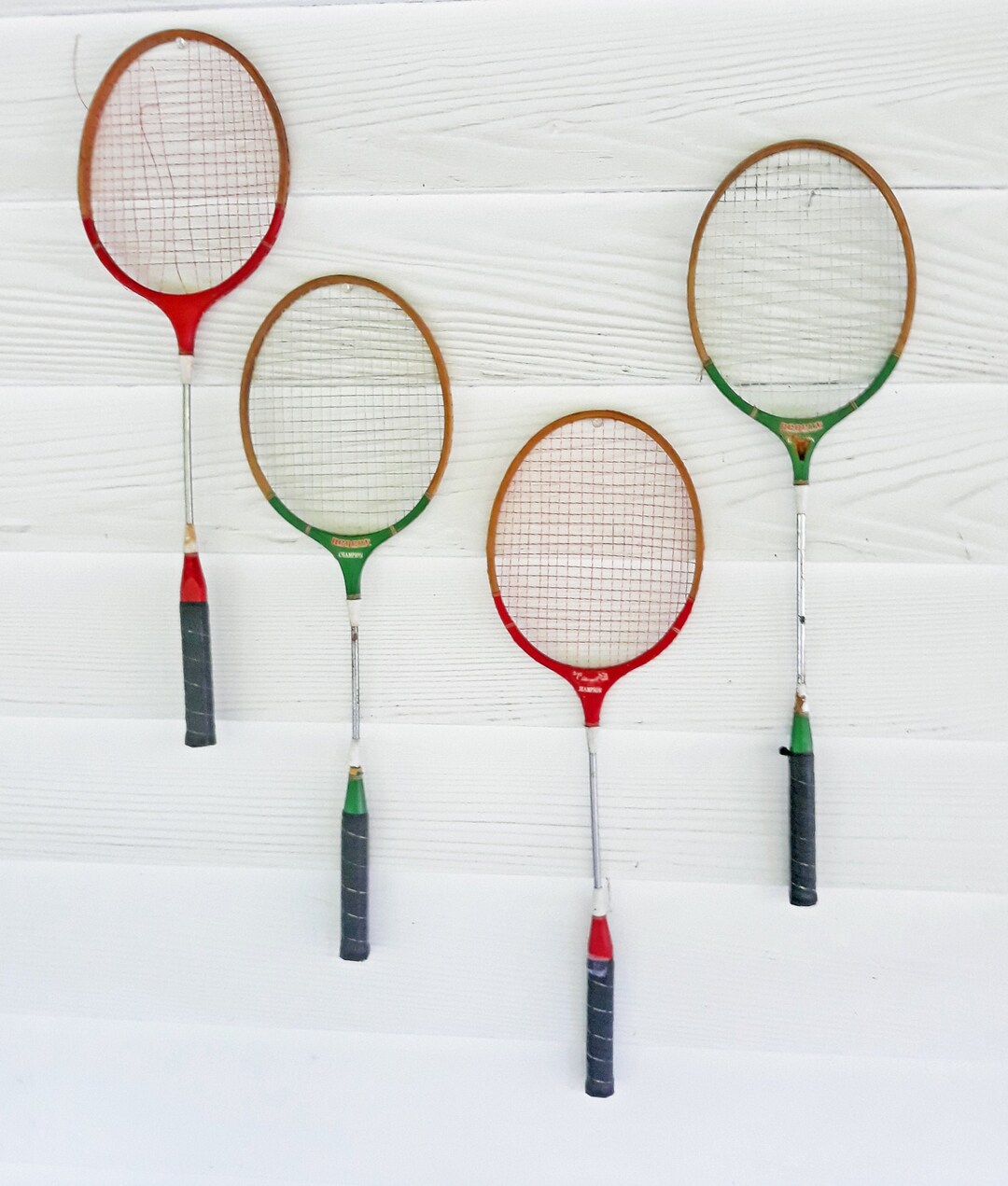 Vintage Champion Wood - Metal Badmington Racket Deocrations (492) - Etsy