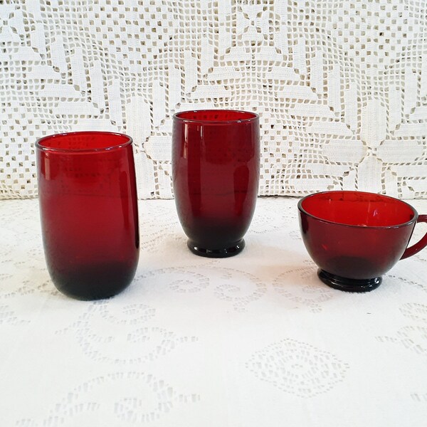 Ruby Red and Clear - Etsy