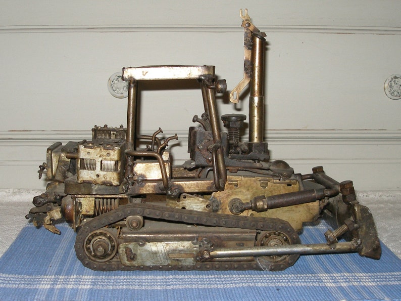 Vintage Bulldozer Steam Punk Folk Art Sculpture (828) - Etsy