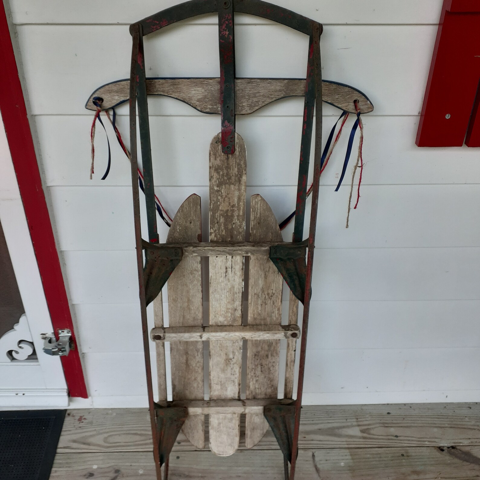 Vintage Sled - Patriotic Red-white-blue Snow Sled (727) - Etsy