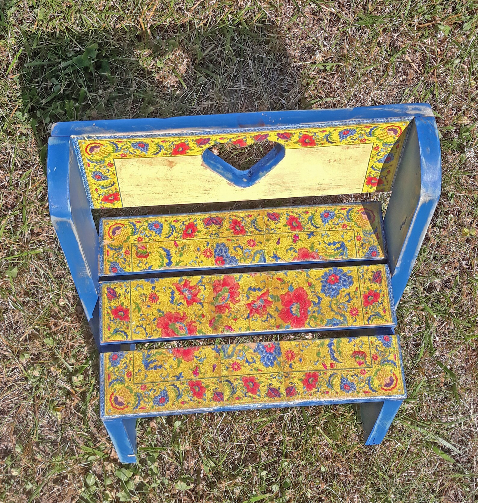 Floral Hand Painted-decoupage Stool 494 - Etsy