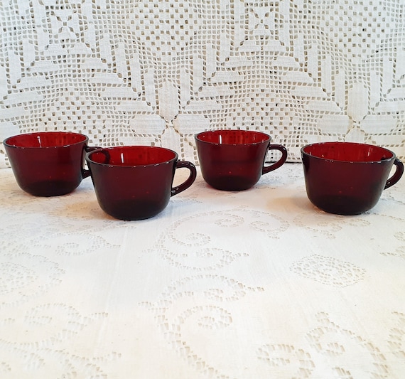 Vintage Fire King by Anchor Hocking 1950's Ruby Red Clear | Etsy