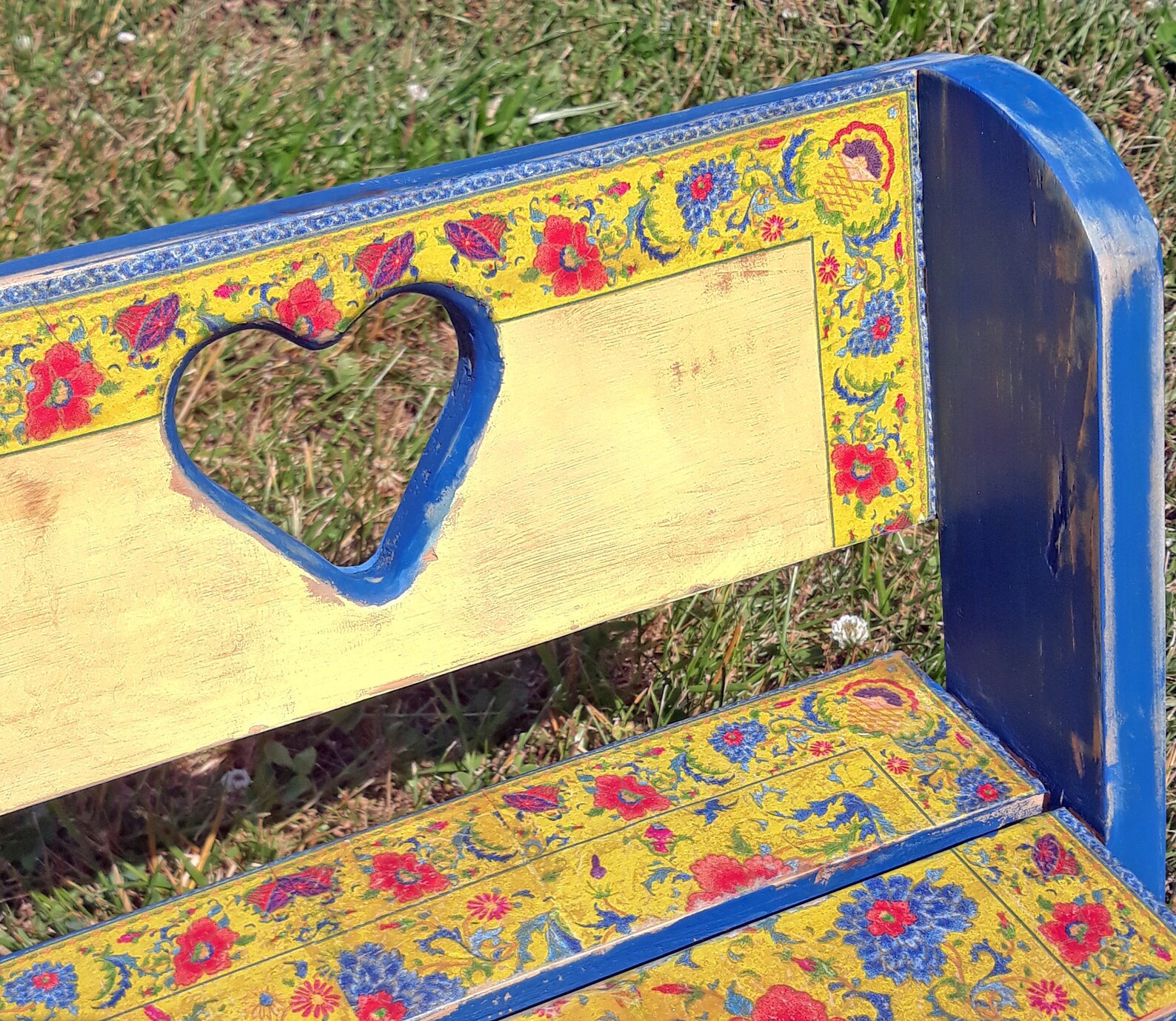 Floral Hand Painted-decoupage Stool 494 - Etsy