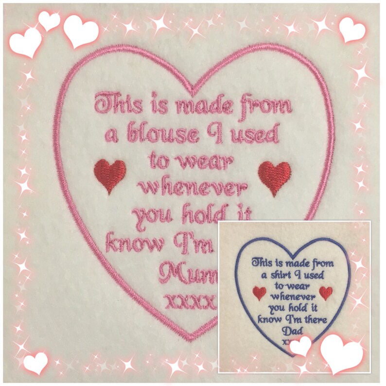 HEART Memory Cushion Patch, Personalised Felt Label Sew in Patch (PATCH ...