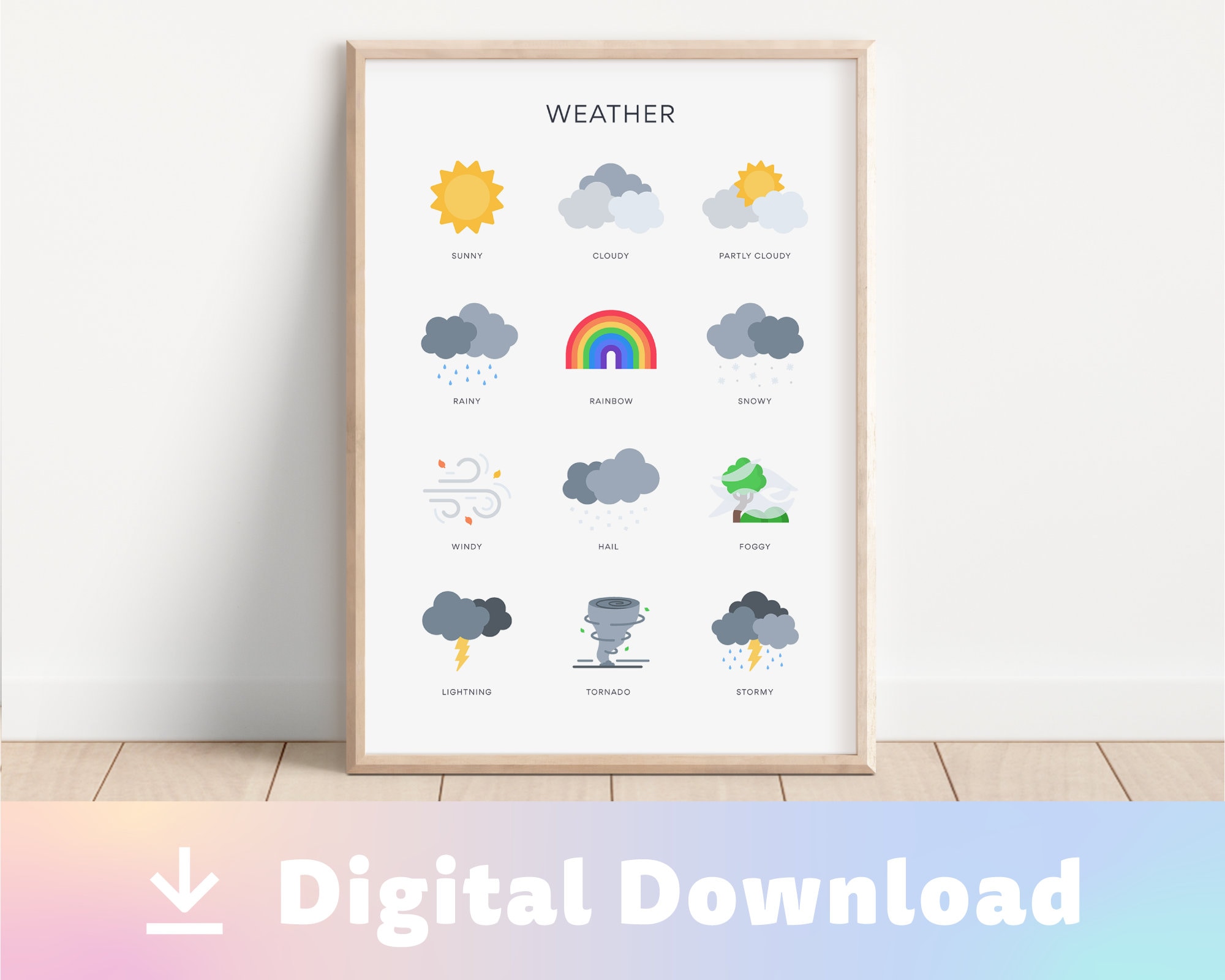Digital Download Weather Chart / Nursery Decor / Playroom Wall - Etsy