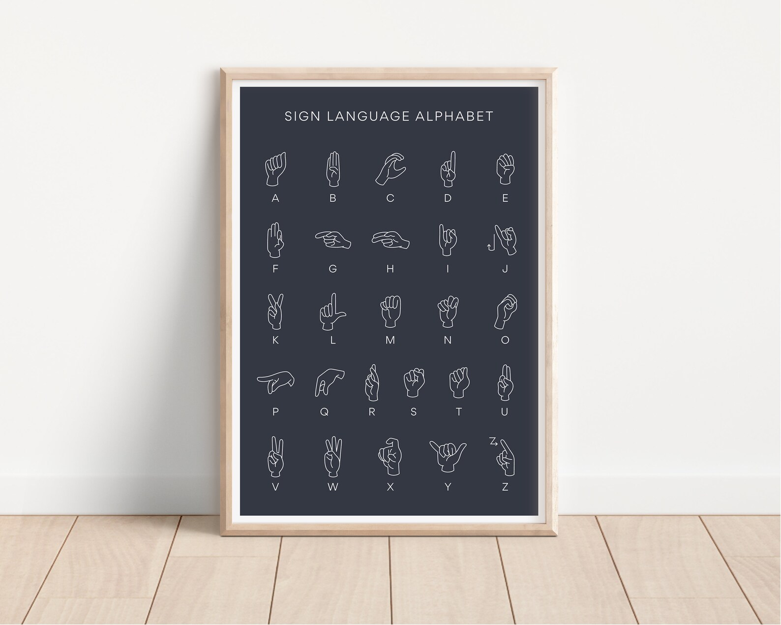 Sign Language Alphabet Black & White / Nursery Decor / Playroom Wall ...