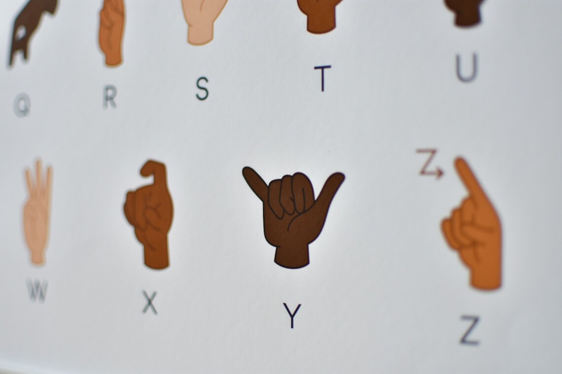 Sign Language Alphabet Diversity / Nursery Decor / Playroom | Etsy