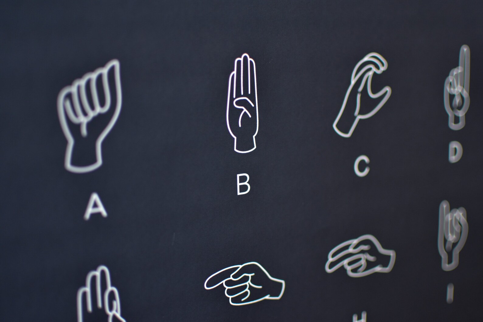 Sign Language Alphabet Black & White / Nursery Decor / Playroom Wall ...